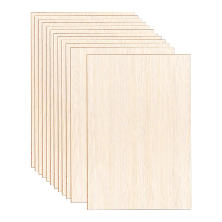 12 Pack Sheets 12 X 8 X 1/13 Inch Wood Sheets Thin Plywood Wood Sheets ...