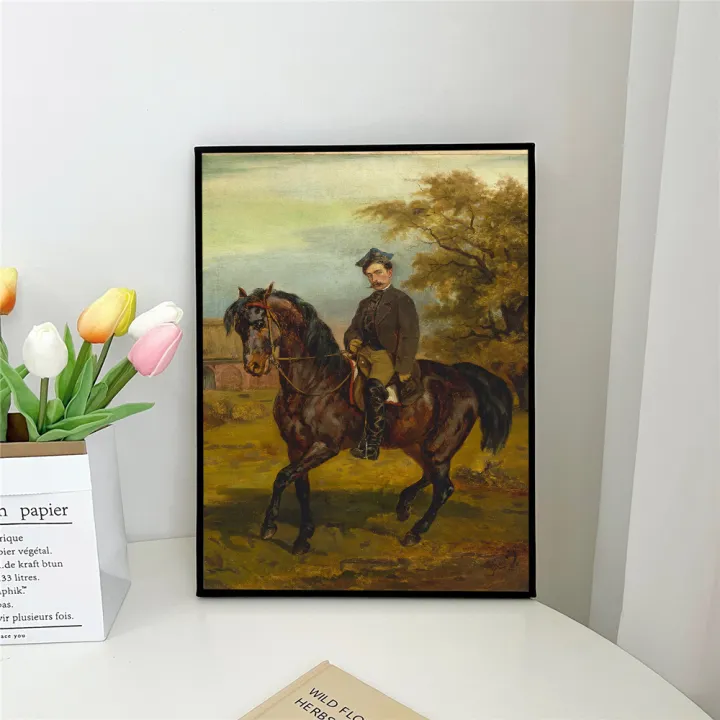 1pc Vintage Horse and Dog Antique Equestrian Horse Portrait Self ...