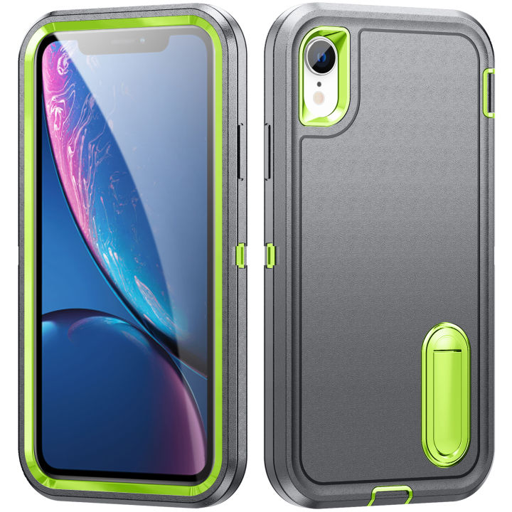 lthmy for iPhone XR Case 3 layer hybrid soft silicone hard pc back ...