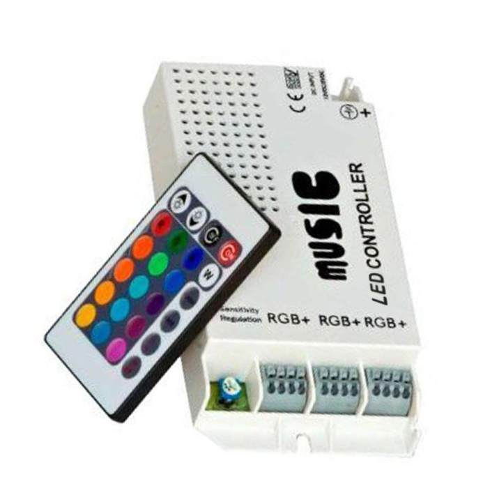 IR Music Controller 60 Watt 3 Ports With Remote for Color Changing LEDs ...