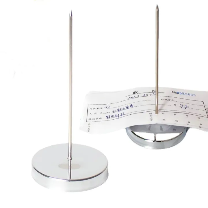 Desk Receipt Holder Stainless Steel Straight Rod Paper Memo Holder ...