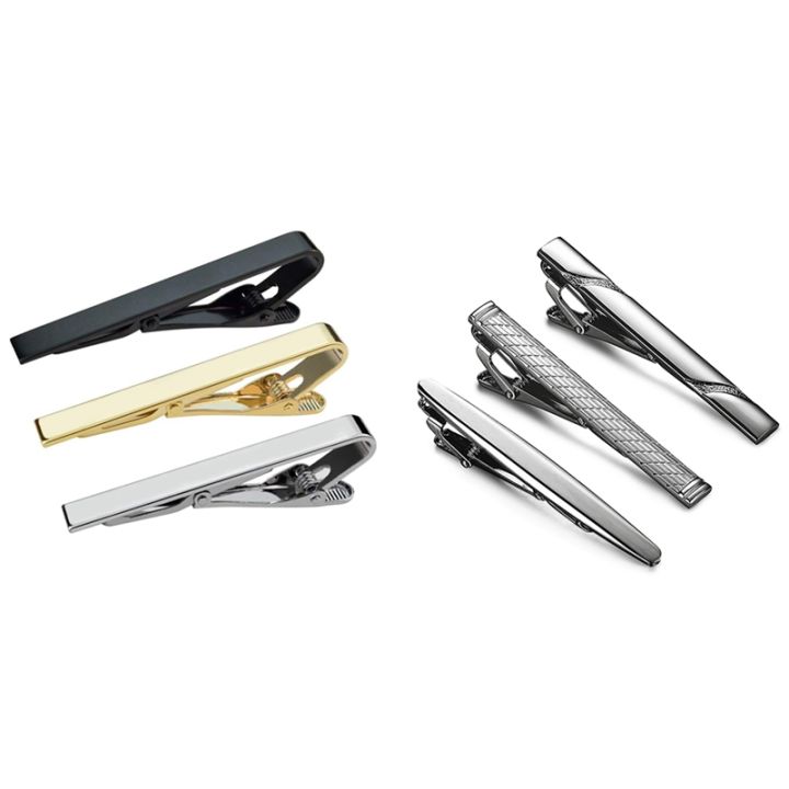 6 Pcs Tie Clips for Men Tie Bar Clip Set for Regular Ties Necktie ...