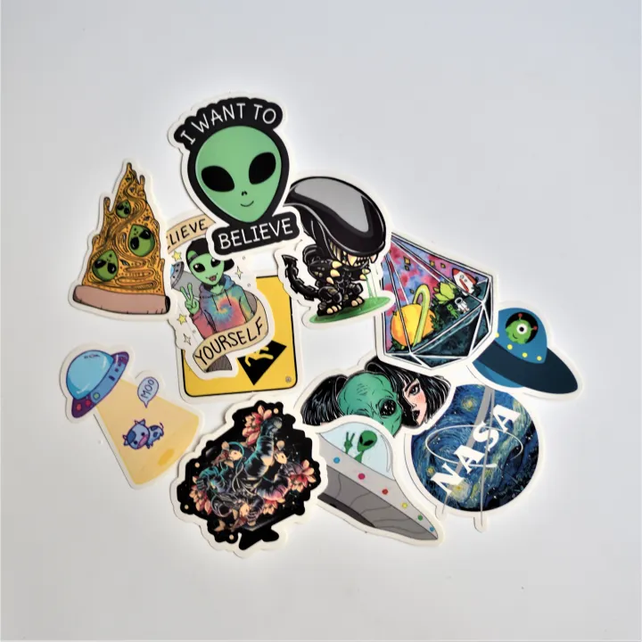Sticker Pack | Alien Decals Waterproof Sticker Set- 10 pcs | Stickers ...