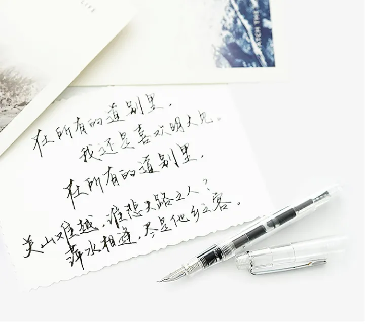 【Mega Sale】Small curved pen thin gold body calligraphy art fountain pen ...