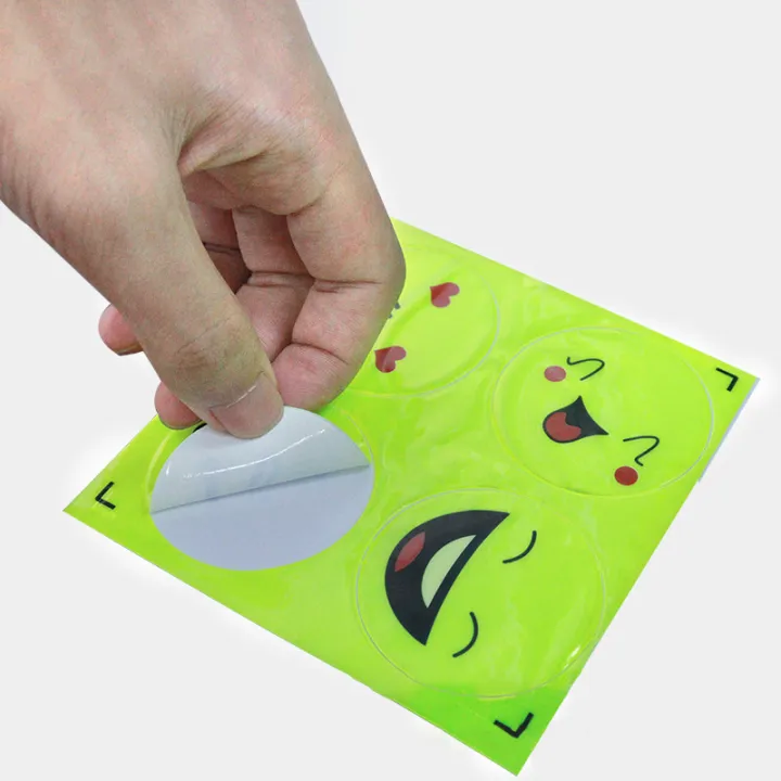 4 Models Cartoon Smile Face Reflective Sticker Car Electric Bicycle ...