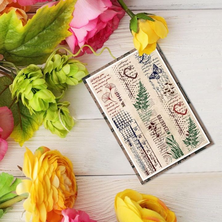 Bizzy 1pcs Plants Pattern Transparent Stamps Flower Text Reuse Clear ...