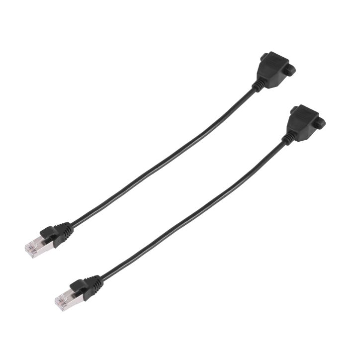 2X RJ45 Female to Male Adapter Network Extension Cable Panel Mount 27cm ...