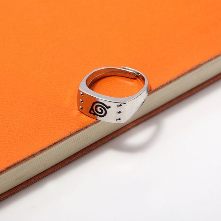 Naruto-Inspired Metal Ring – Konoha Ninja Logo Adjustable Cosplay ...