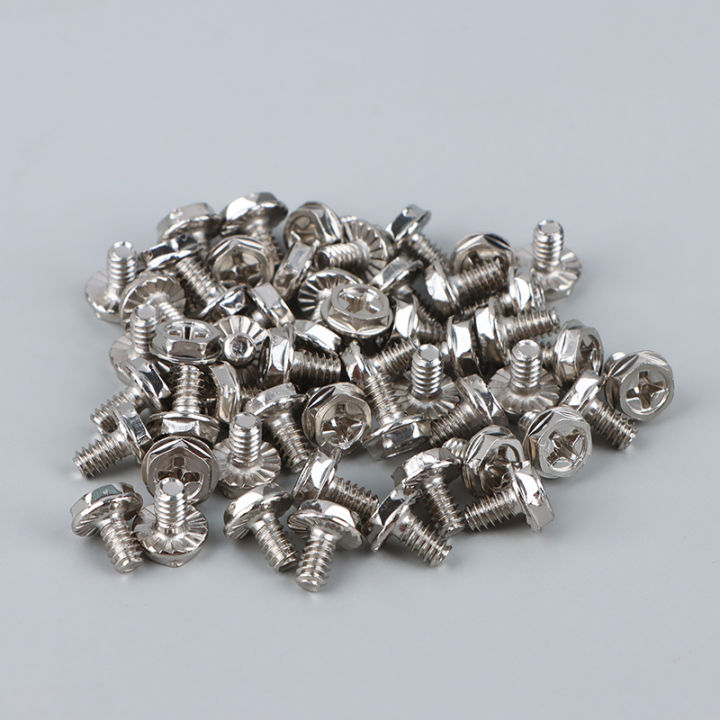 50pcs Toothed Hex 6/32 Computer PC Case Hard Drive Motherboard Mounting ...