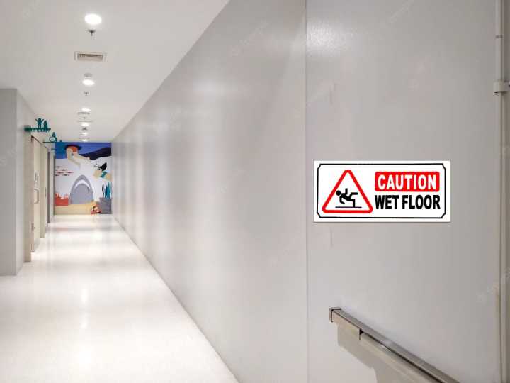 Self Adhesive Caution Wet Floor Sign Sticker | Daraz.com.np