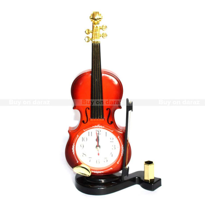 Black/Red Violin Design Clock 9 Inches | Daraz.com.np