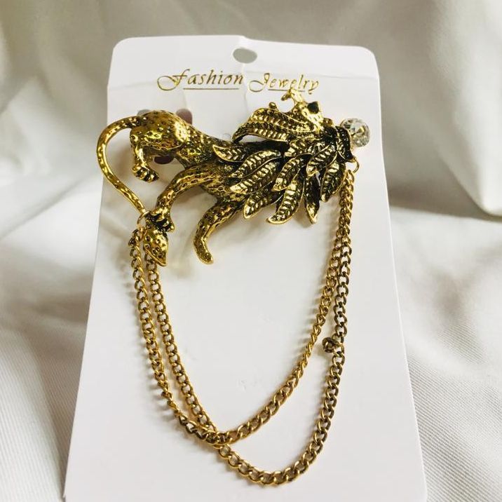 Super Fancy Lion King Brooch With Tussle Chain For Men | Daraz.com.np