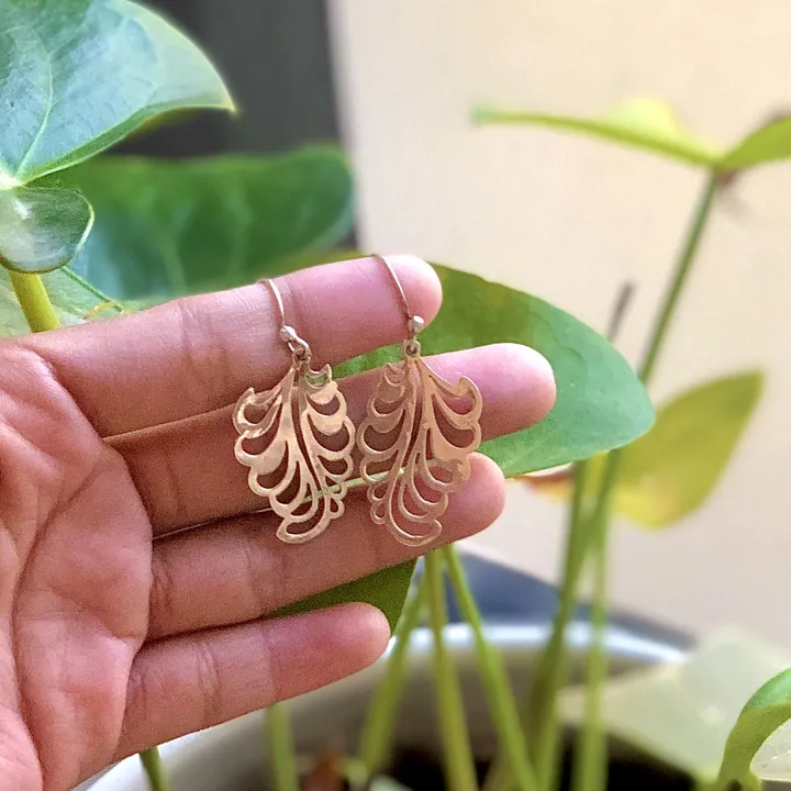 Leaf Palm Jaali Silver Earring | Daraz.com.np