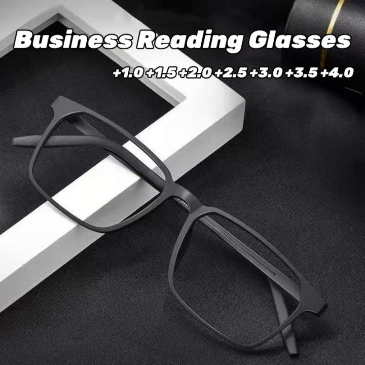 Men's Ultralight TR90 Frame Reading Glasses Titanium Alloy Anti Blue ...