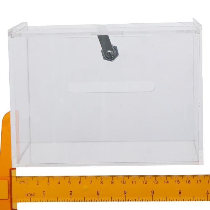 Clear Card Box Acrylic Donation Box Transparent with Lock Ballot Box ...