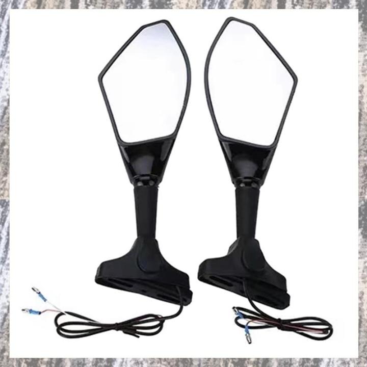 Fullhaodd Motorcycle Side Mirror with Steering Indicator Light for the ...