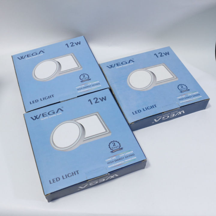 3 pc - 12 Watts Wega Round Surface LED Panel Light, CW/WW/NW 12W- No ...