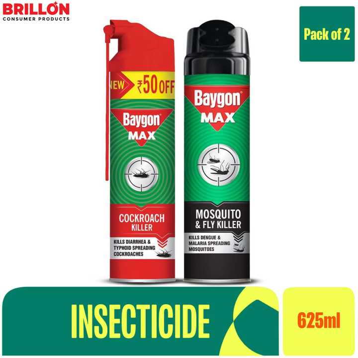 Baygon Combi Multi Insect Killer | For Cockroaches and Mosquito | Kills ...