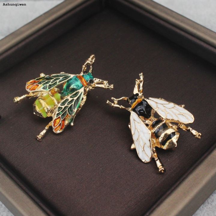 Ashunqiwen Affordable Vintage Enamel Bee Brooch Insect Collar Pin Bees ...