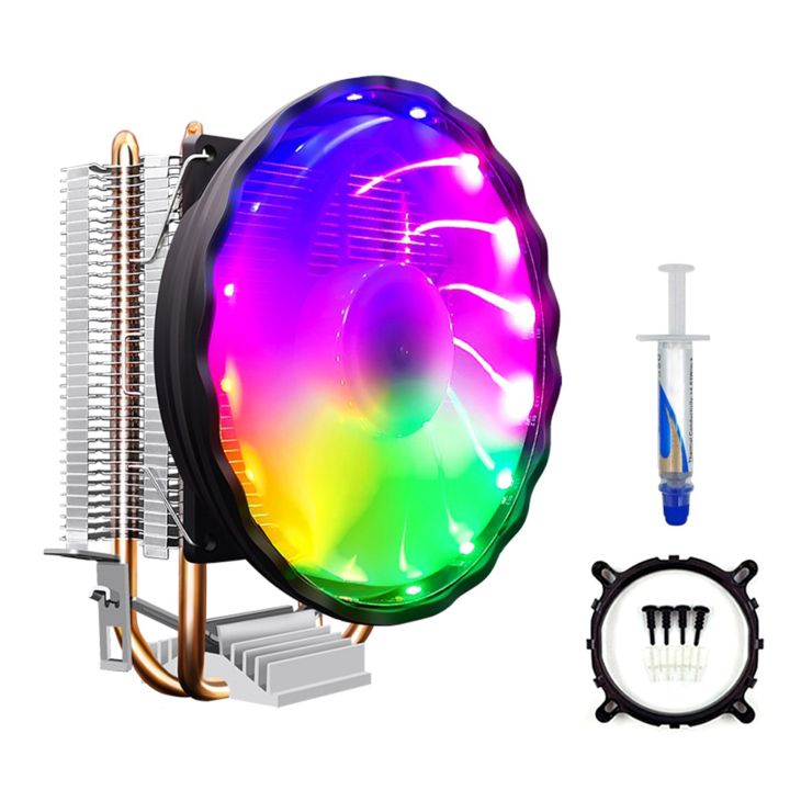 CPU Cooler Desktop Computer Host Dual Copper Tube Vertical 12CM Fan ...
