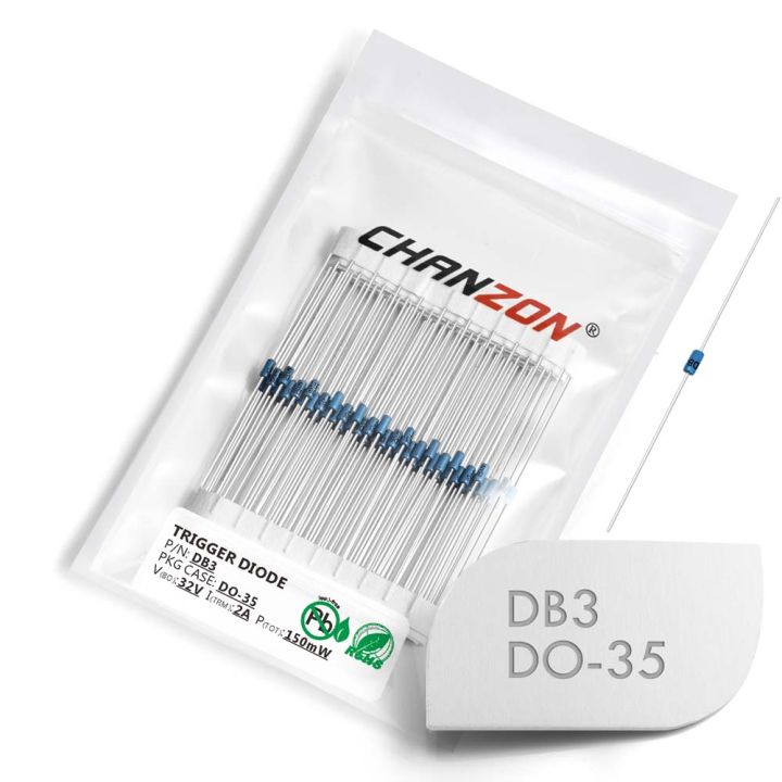 100 Pcs DB3 DIAC Bidirectional Trigger Diode 2A 32V 150mW DO-35 DO ...