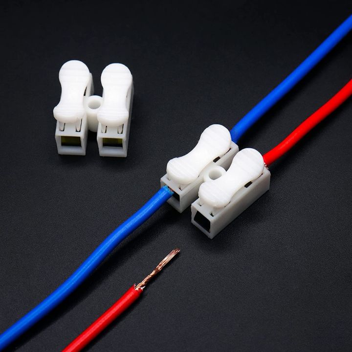 Cable Connectors 2 Pins Electrical Push Type Shock Resistant Wire ...