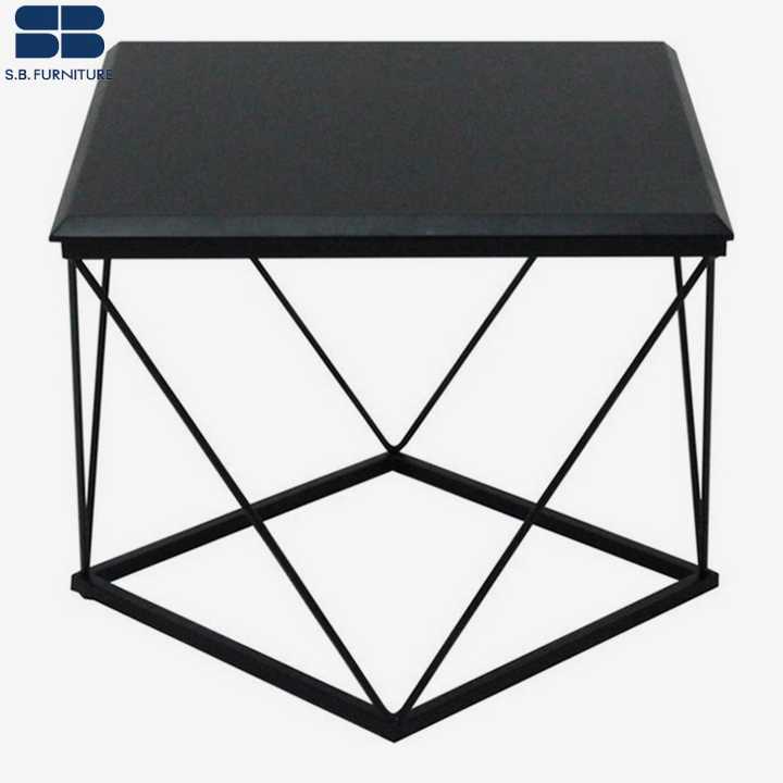 SB Furniture Satomi Coffee Table C53-Steel Black/Black Wood(58x58x45cm ...