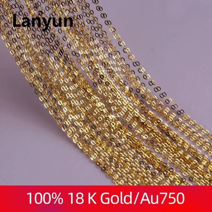 Lanyun XF800 Genuine 18k Gold Necklace Fine Jewlery Real Au750 White ...