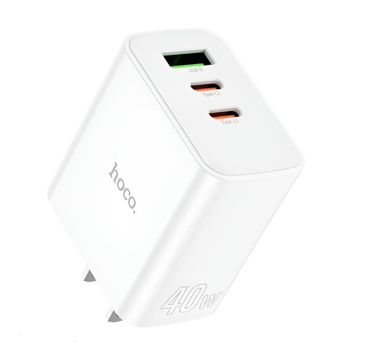 Hoco C126 Pure Power Three Port PD 40W (2C1A) Charger | Daraz.com.np