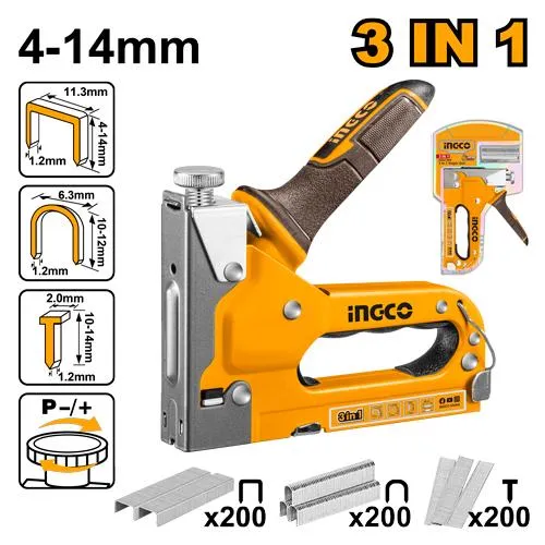 INGCO 3 In 1 staple gun with Grip Handle And 600PCS Free Pins HSG1405 ...