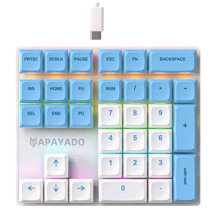 APAYADO 33 Key Wired Mechanical Numeric Keypad with Multi-Color Lights ...