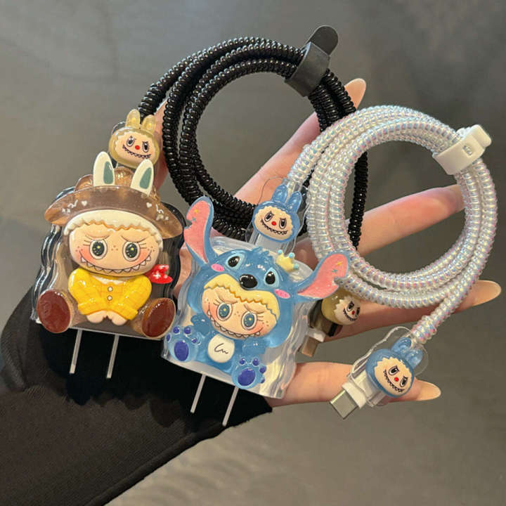 Labubu Apple Charger iPhone Cartoon Cute Data Cable Protective Case ...