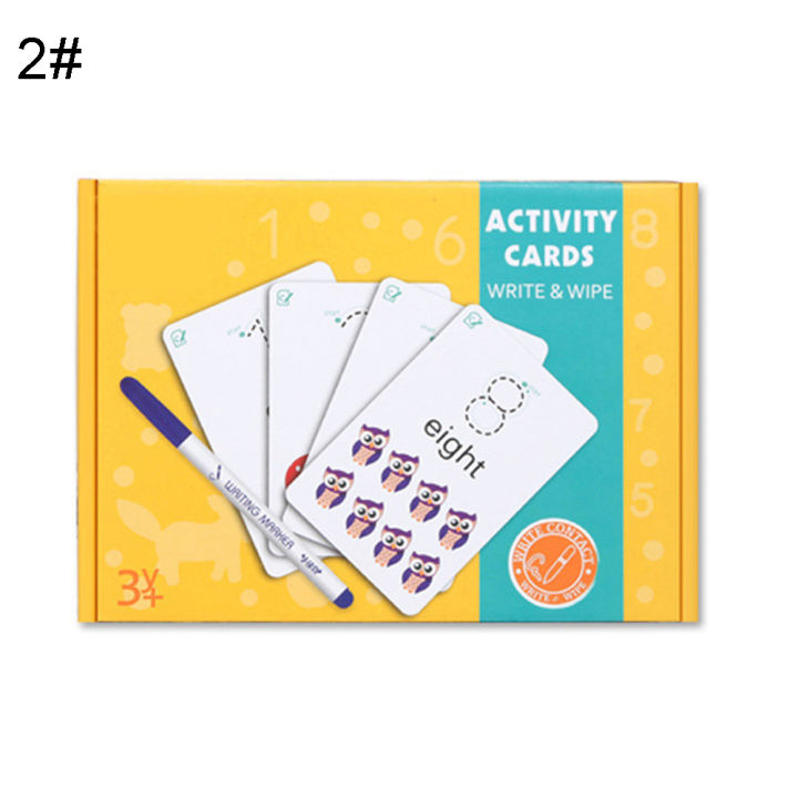 Rewritable Alphabets Flash Cards Marker Sharpener Kit Educational ...