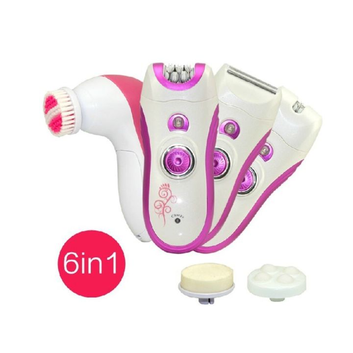Kemei 6 In 1 Rechargeable Electric Epilator Women Shaver Hair Remover ...