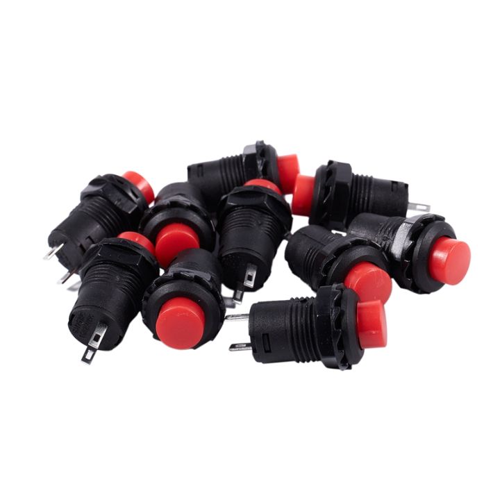 10 x With Momentary Round Head Panel Mount SPST 2 Pin Push Button ...