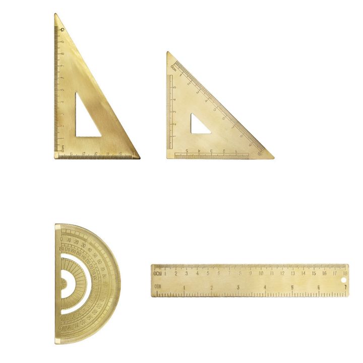 NCANRUI 4Pcs Measuring Ruler Set Drawing Instruments Include Brass ...