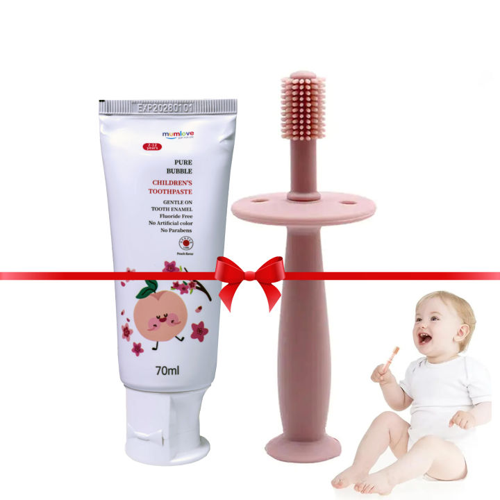 Baby Teething Combo: Manual Silicone Teether for Gums + Mumlove 70ml ...