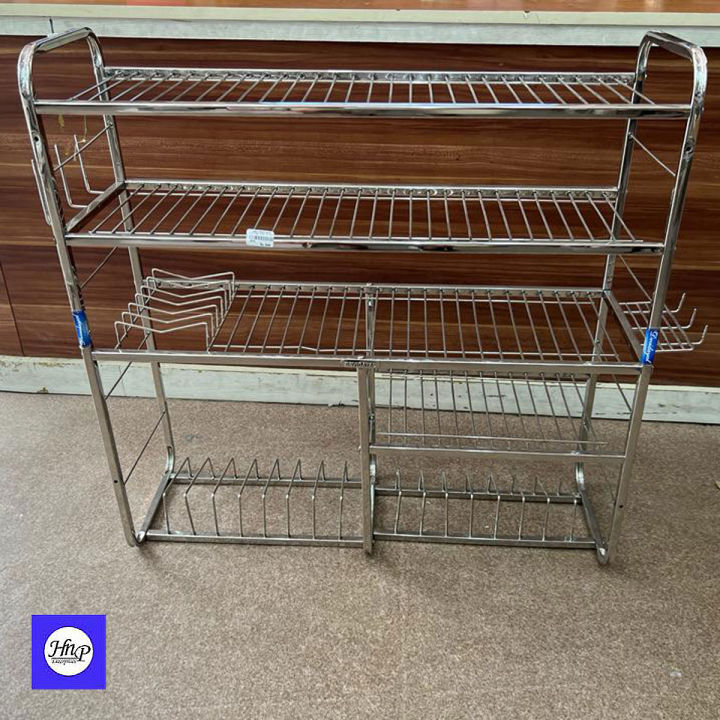 DeviDayal Stainless Steel Heavy Gauge Rod Kitchen Utility Rack -4 Layer ...