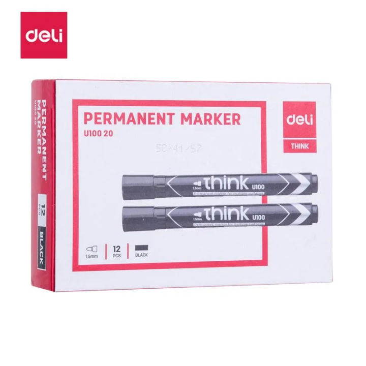Deli Think Round Tip Permanent Marker (12 Pc Per Box ) | Daraz.com.np