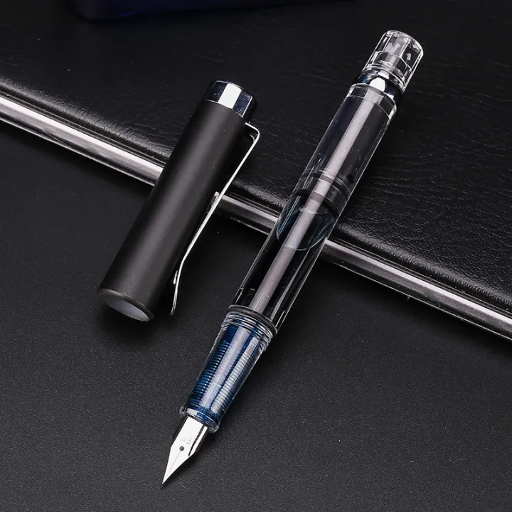 Transparent Piston Fountain Pen Clear Demonstrator Ink Pen F Nib ...