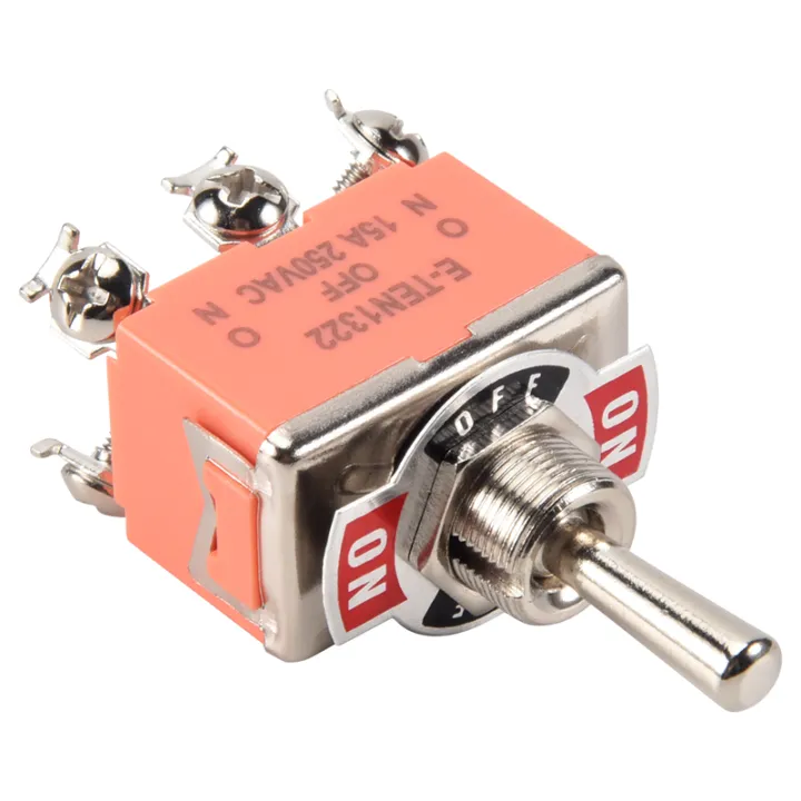 AC 250V 15A Latching 3 Way On-Off-On Single Pole Double Throw Toggle ...