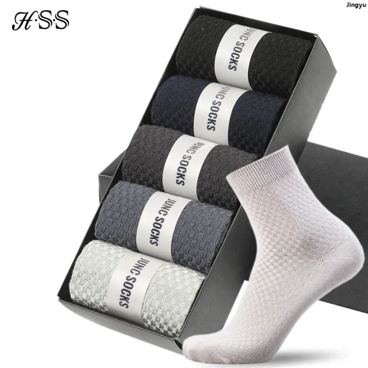 JingyuHSS Brand Bamboo Fiber Men Socks 5pairs/lot New Classic Business ...