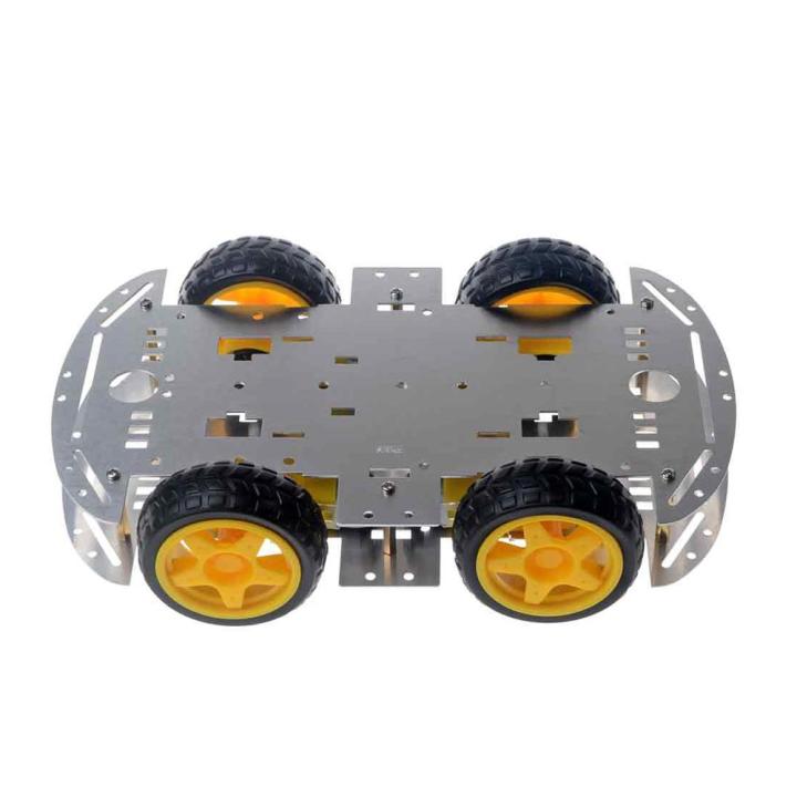 4 Wheel Robot Chassis Set With Aluminium Frame | Daraz.com.np