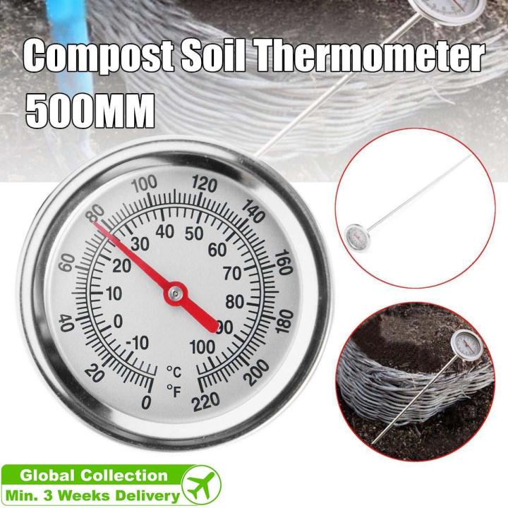 Compost Soil Thermometer Garden w/ 20" Bimetal Stainless Steel ...