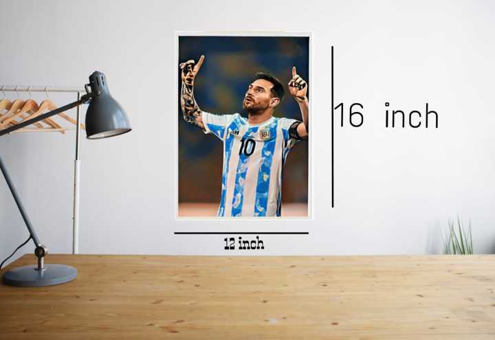 Singel Panel Lionel Messi Digital Painting On Cotton Canvas | Daraz.com.np