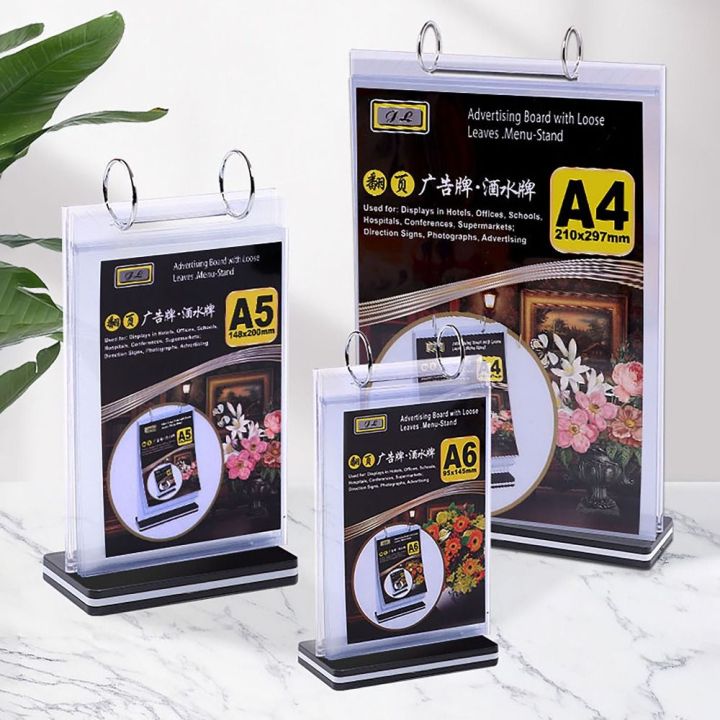 Clear A4 A5 A6 Table Menu Stand Pageable Waterproof Flip Menu Stand ...