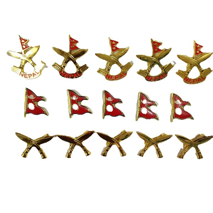 3 In 1 Nepali Flag Badge Khukuri With Falg Pin and Khukuri Cross PIn ...