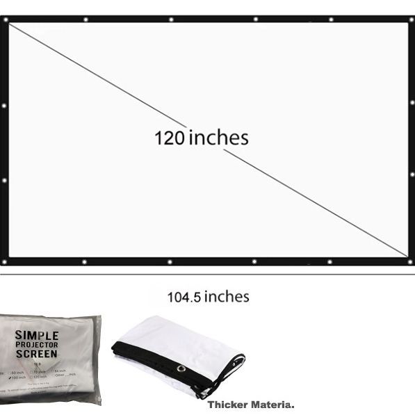 120-inch Indoor Outdoor Dual Front/Rear Portable Projector Screen ...