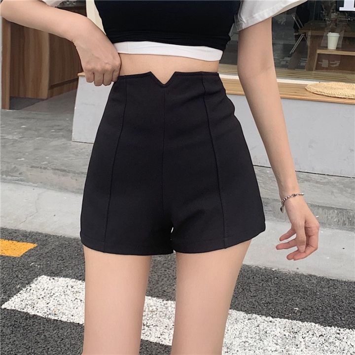 A-line shorts, women's summer thin casual black outer wear, sexy hottie ...