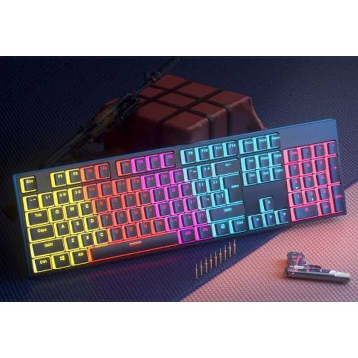 KA102 Pudding 104 Key RGB Colorful Tablet PC Keyboard,Multimedia ...